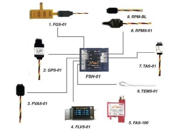 FrSky FSH-01 Sensor Hub for 2-way Telemetry - Envelop